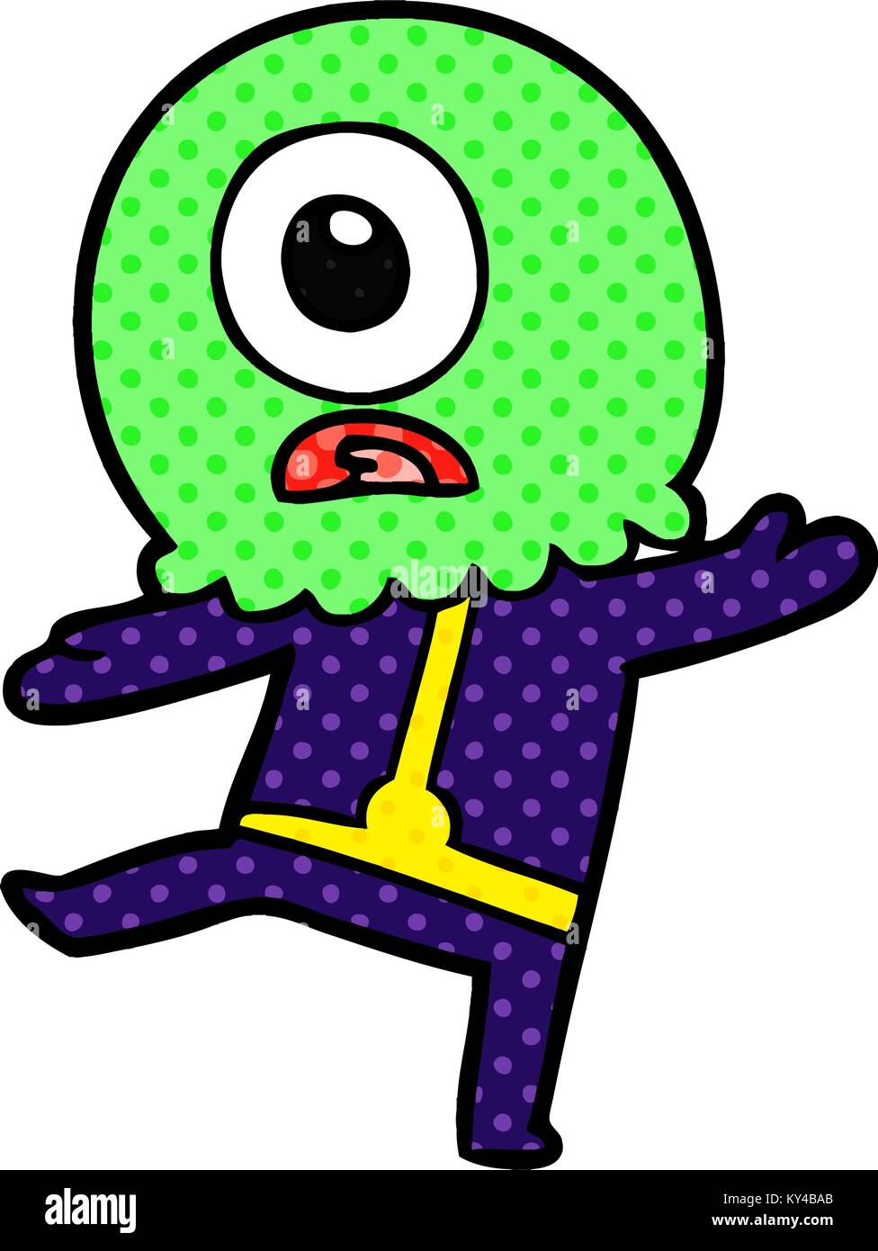 cartoon cyclops alien spaceman Stock Vector Image & Art - Alamy