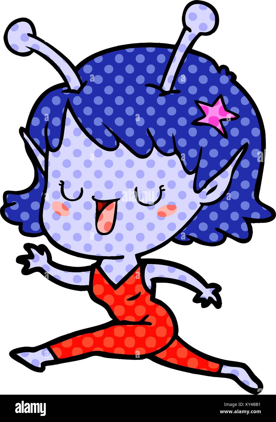 happy alien girl cartoon laughing Stock Vector Image & Art - Alamy