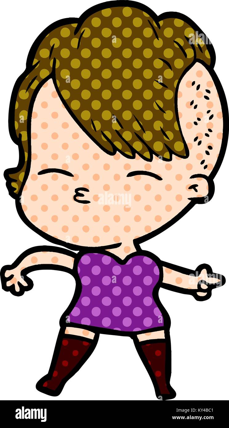 cartoon squinting girl Stock Vector Image & Art - Alamy