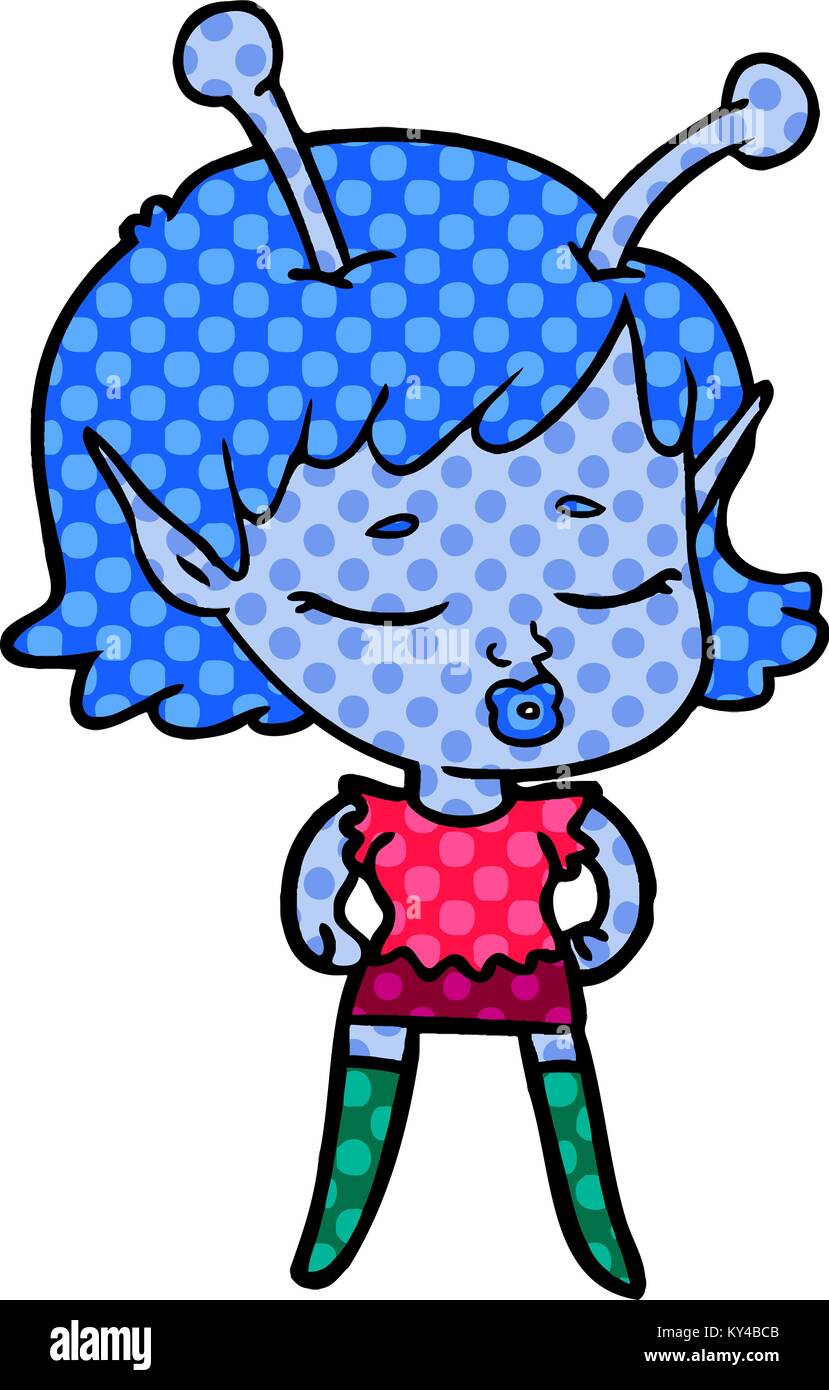 cute alien girl cartoon Stock Vector Image & Art - Alamy