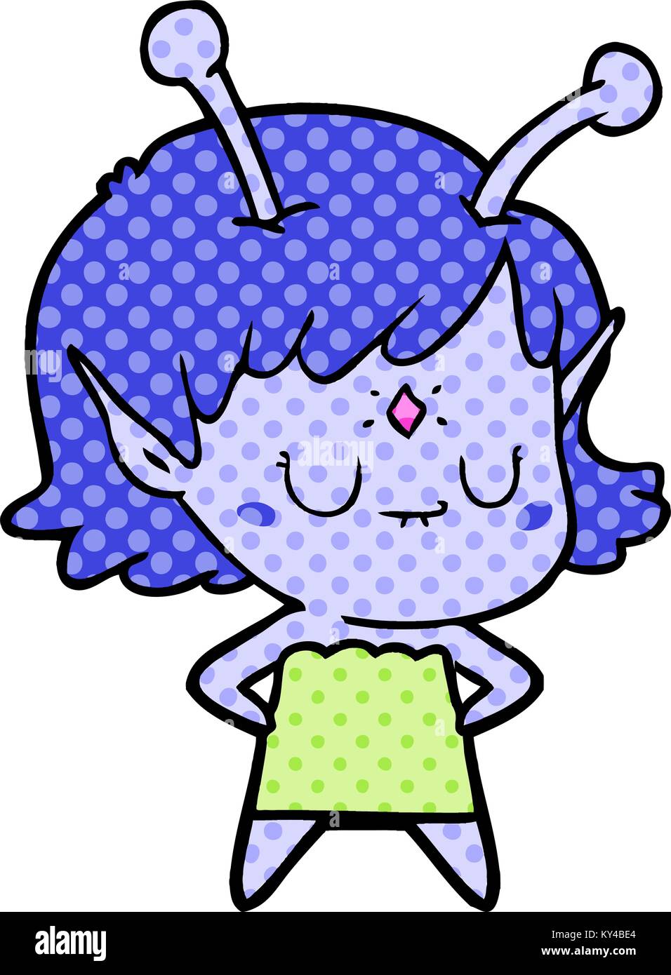 cartoon alien girl Stock Vector Image & Art - Alamy