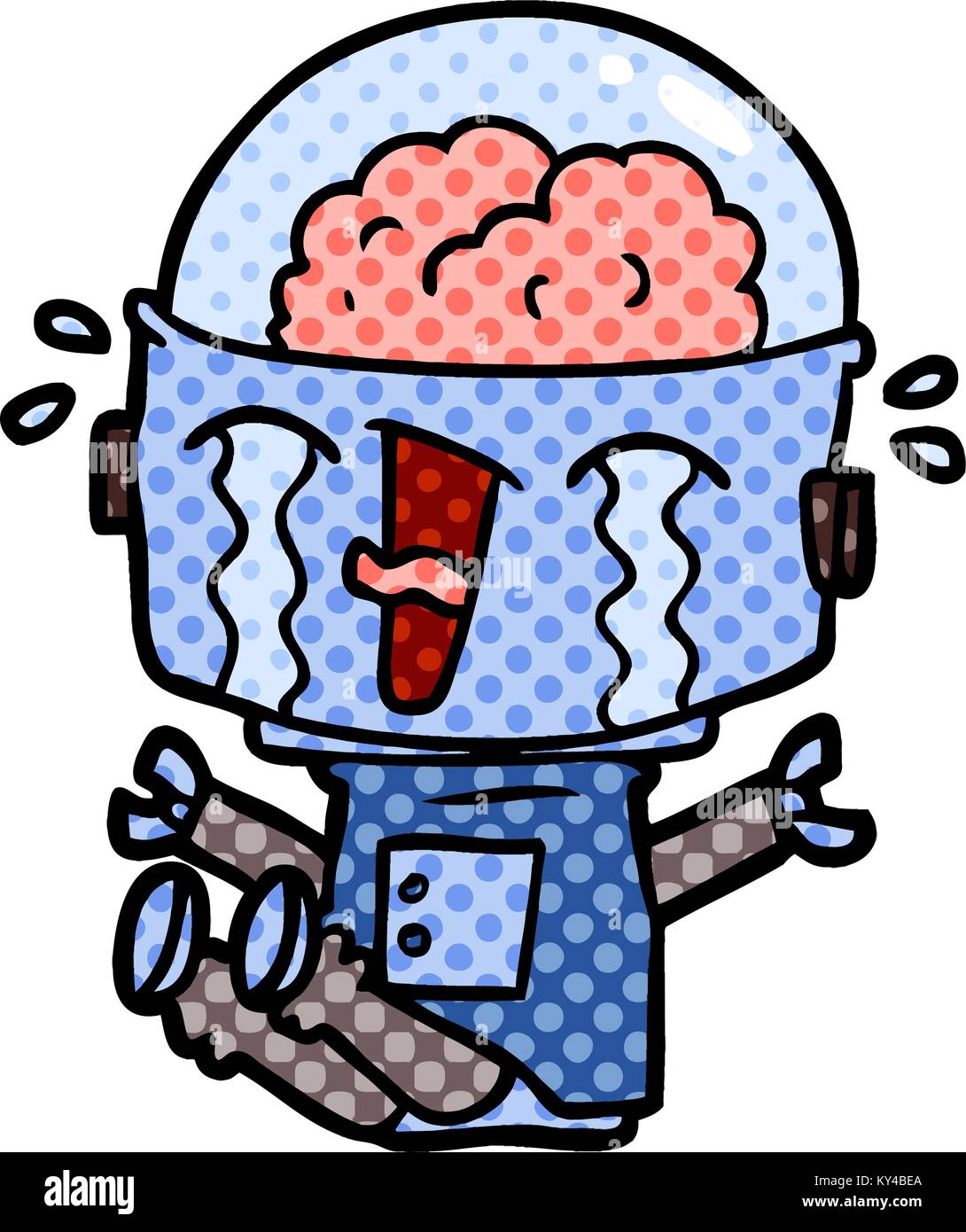cartoon crying robot Stock Vector Image & Art - Alamy