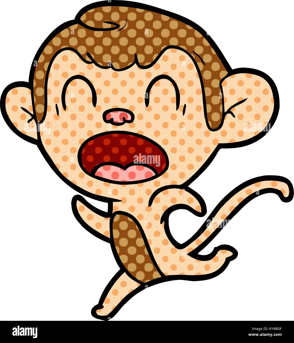 shouting cartoon monkey running Stock Vector Image & Art - Alamy