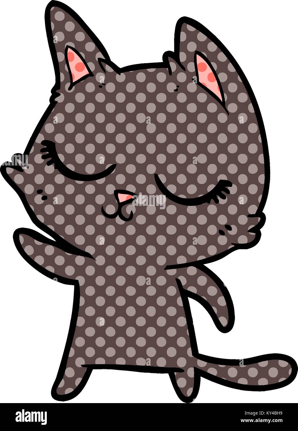 calm cartoon cat Stock Vector Image & Art - Alamy