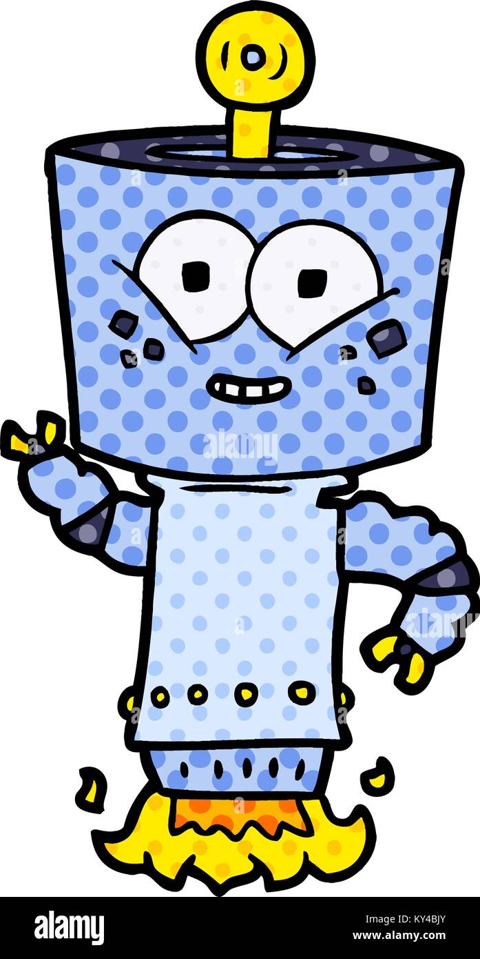 happy cartoon robot Stock Vector Image & Art - Alamy