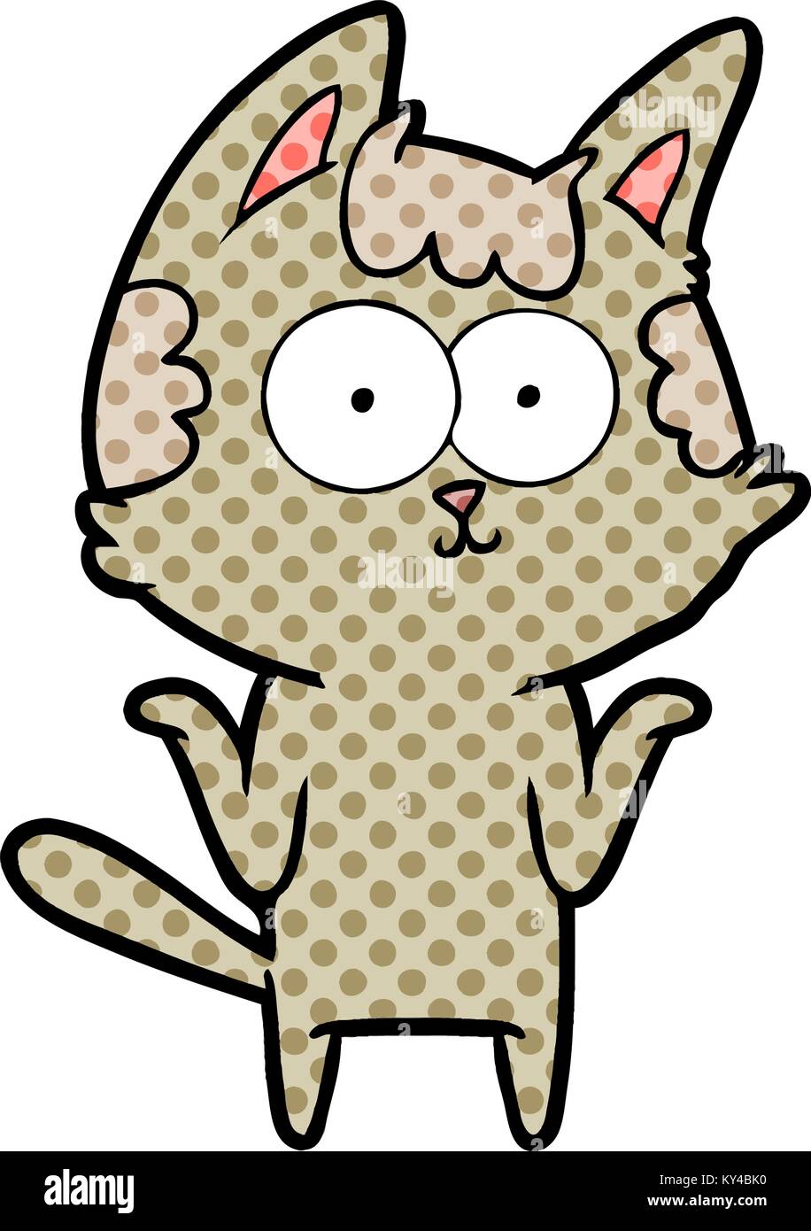 happy cartoon cat shrugging;shoulders Stock Vector Image & Art - Alamy