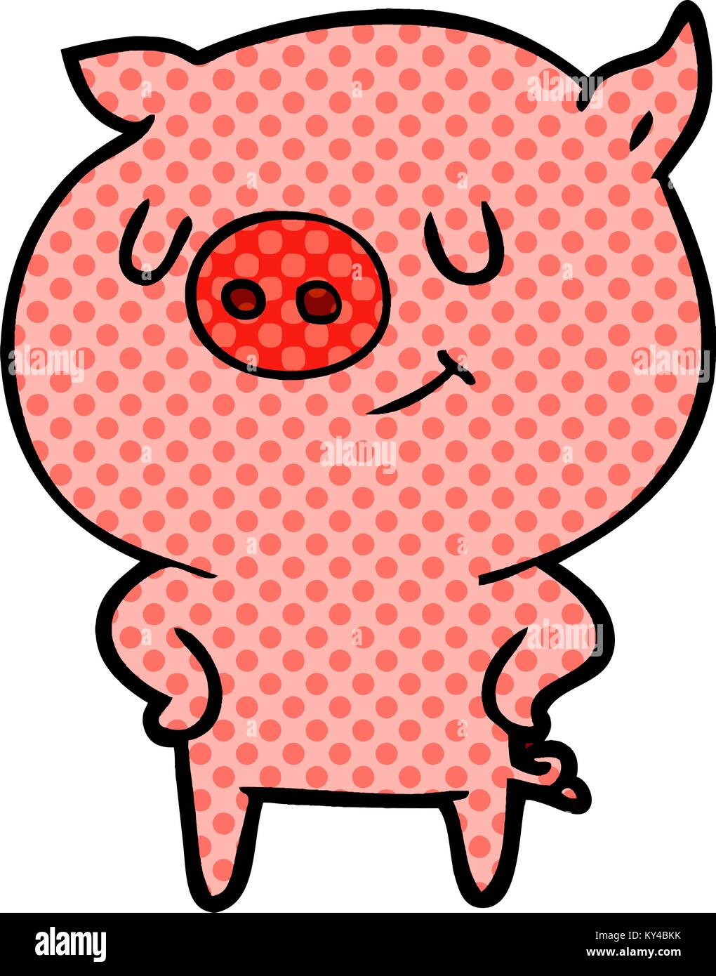 happy cartoon pig Stock Vector Image & Art - Alamy