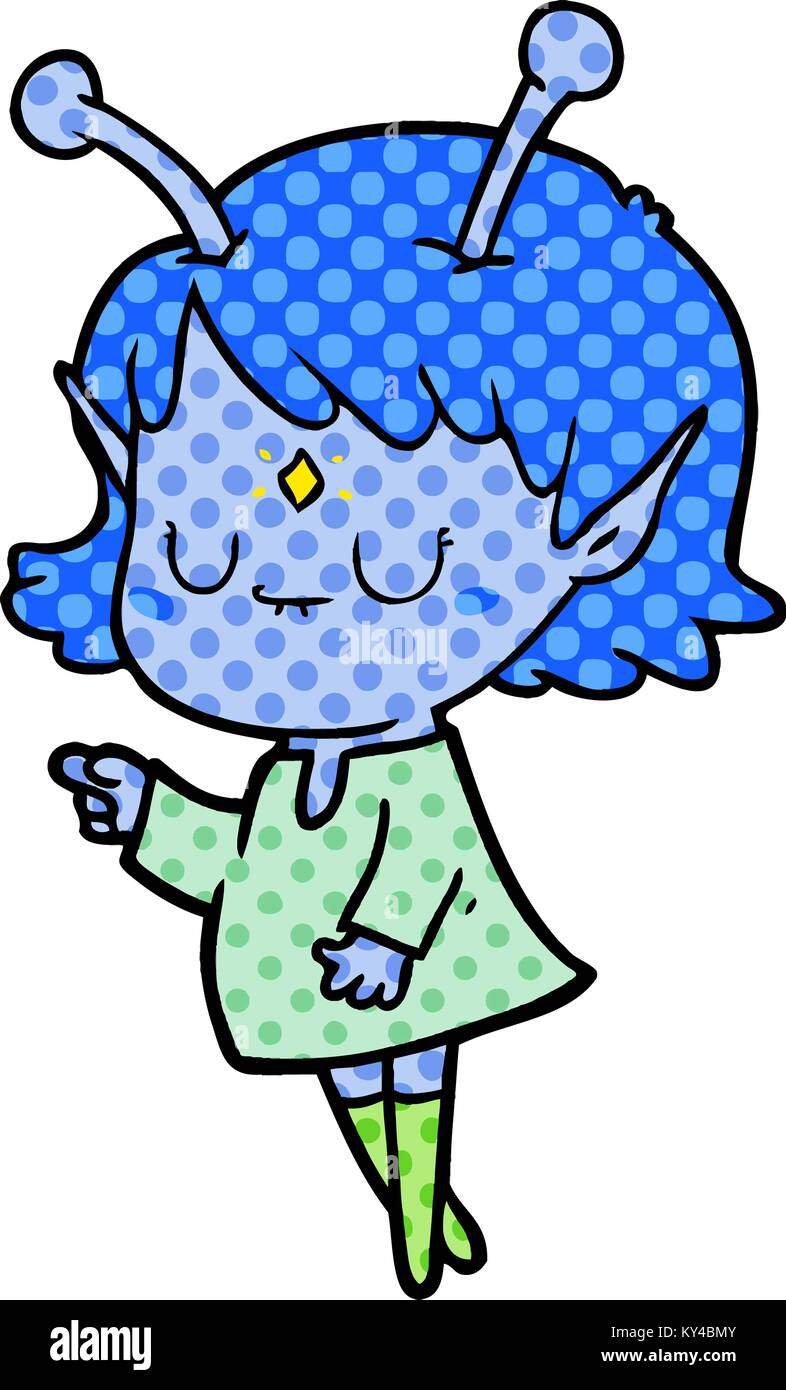 cartoon alien girl Stock Vector Image & Art - Alamy