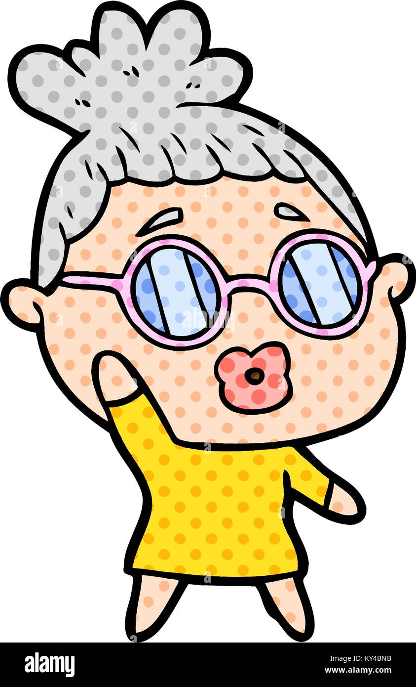 cartoon woman wearing spectacles Stock Vector Image & Art - Alamy