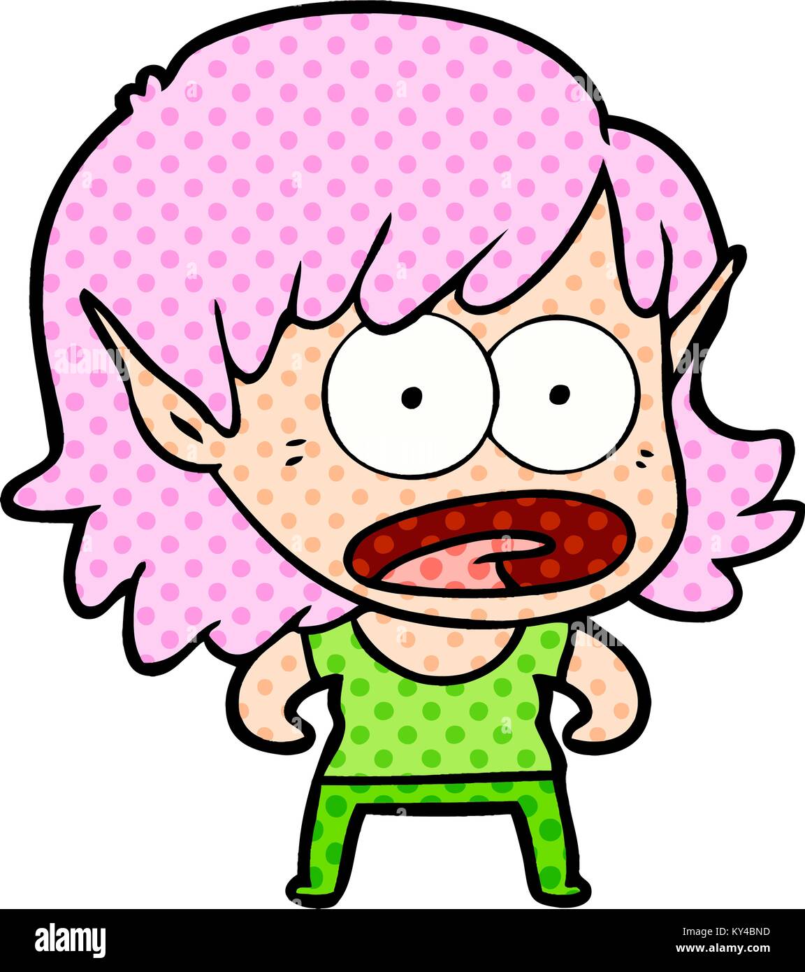 cartoon shocked elf girl Stock Vector Image & Art - Alamy