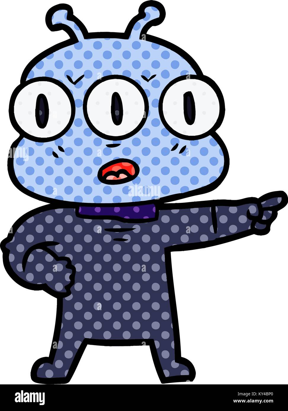 cartoon three eyed alien Stock Vector Image & Art - Alamy