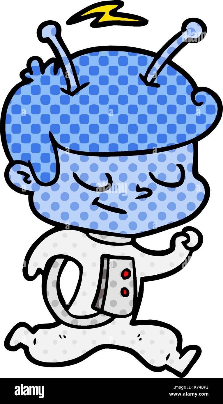 friendly cartoon spaceman running Stock Vector Image & Art - Alamy