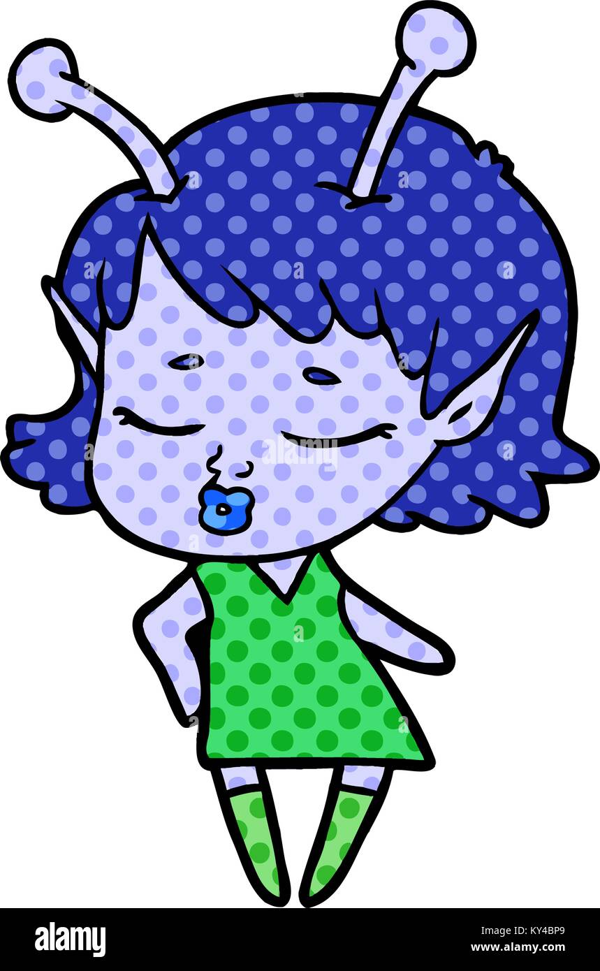 cute alien girl cartoon Stock Vector Image & Art - Alamy