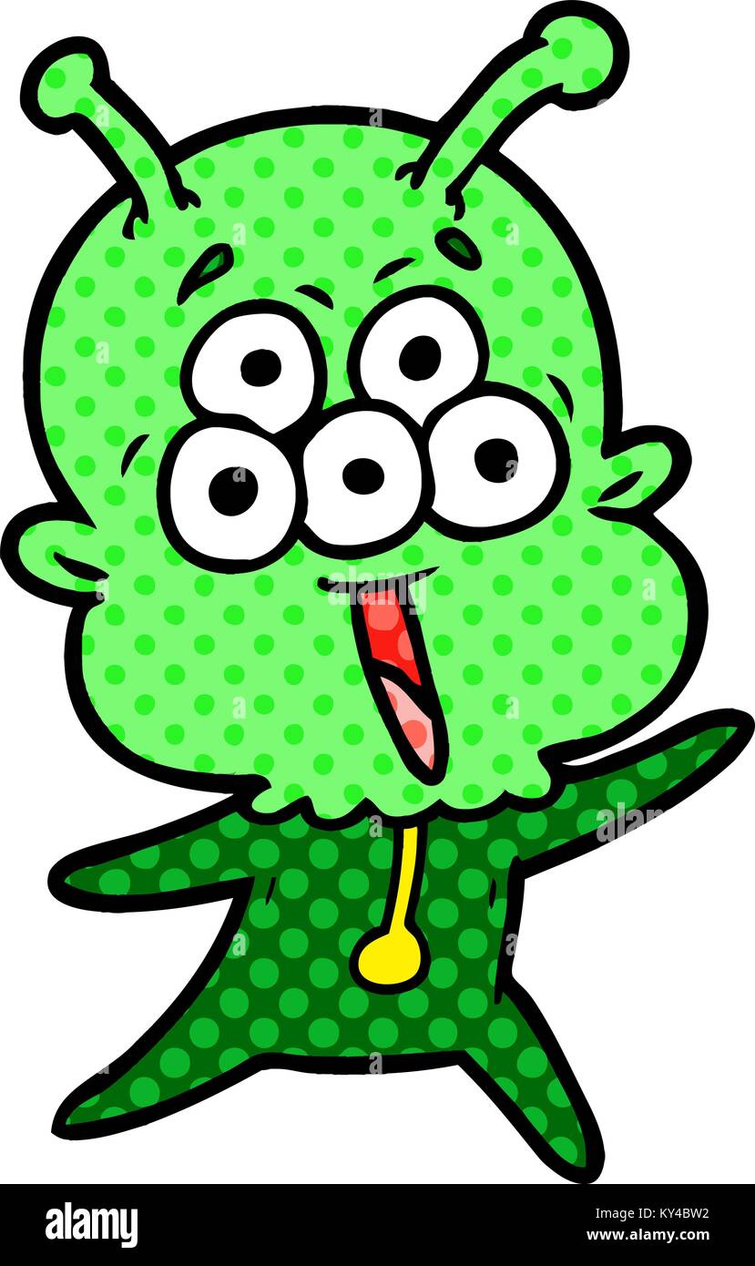 happy cartoon alien Stock Vector Image & Art - Alamy