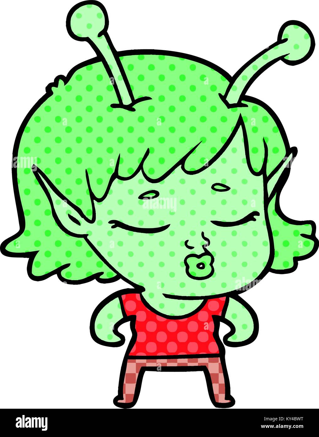 cute alien girl cartoon Stock Vector Image & Art - Alamy