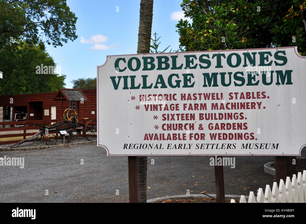 Cobblestones Village Museum, Greytown, New Zealand. Sign. Early ...