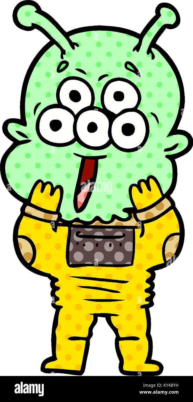 happy cartoon alien Stock Vector Image & Art - Alamy