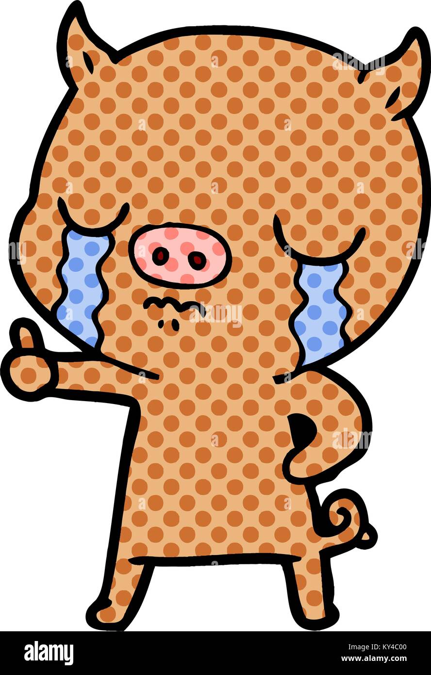 cartoon pig crying Stock Vector Image & Art - Alamy