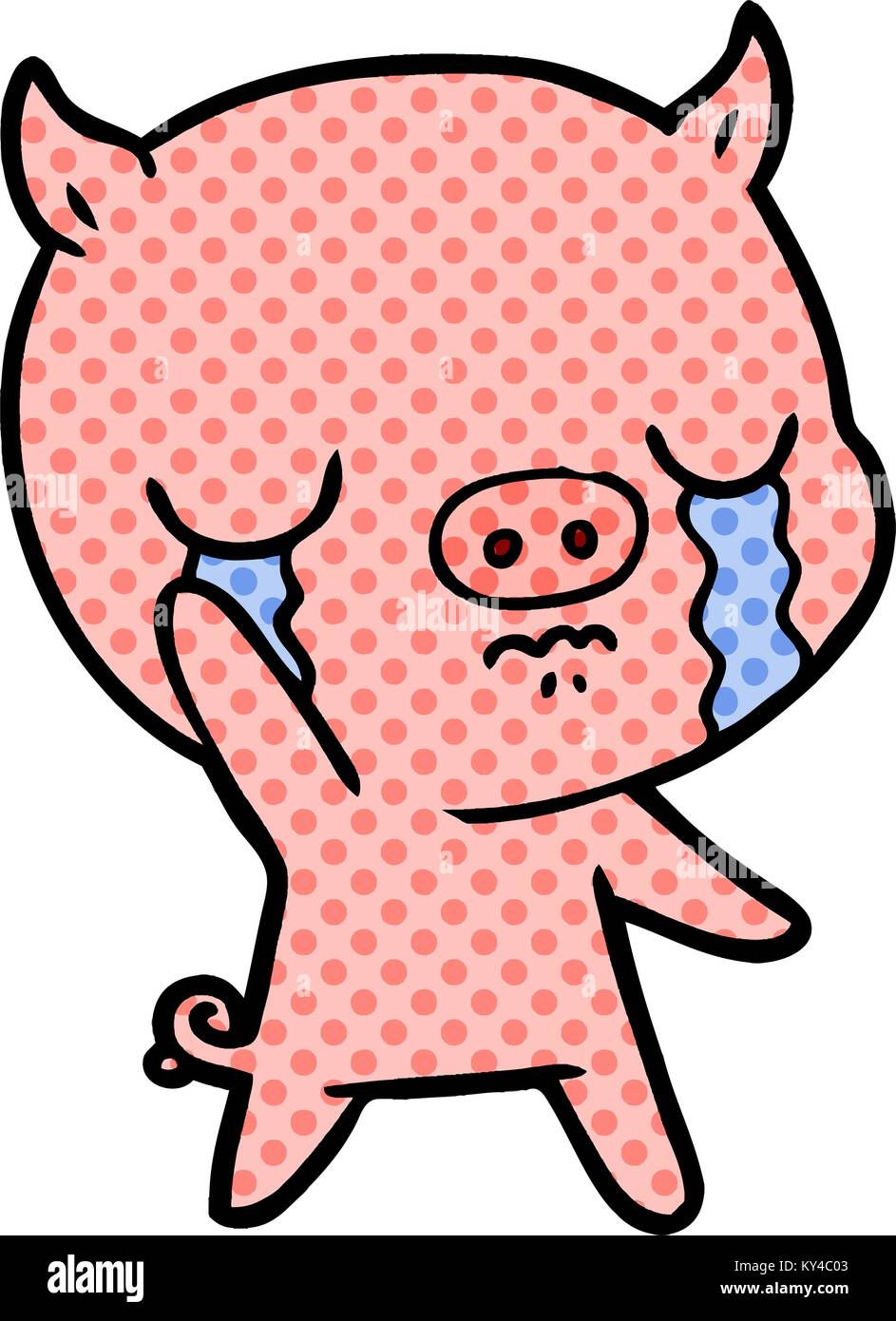 cartoon pig crying waving goodbye Stock Vector Image & Art - Alamy