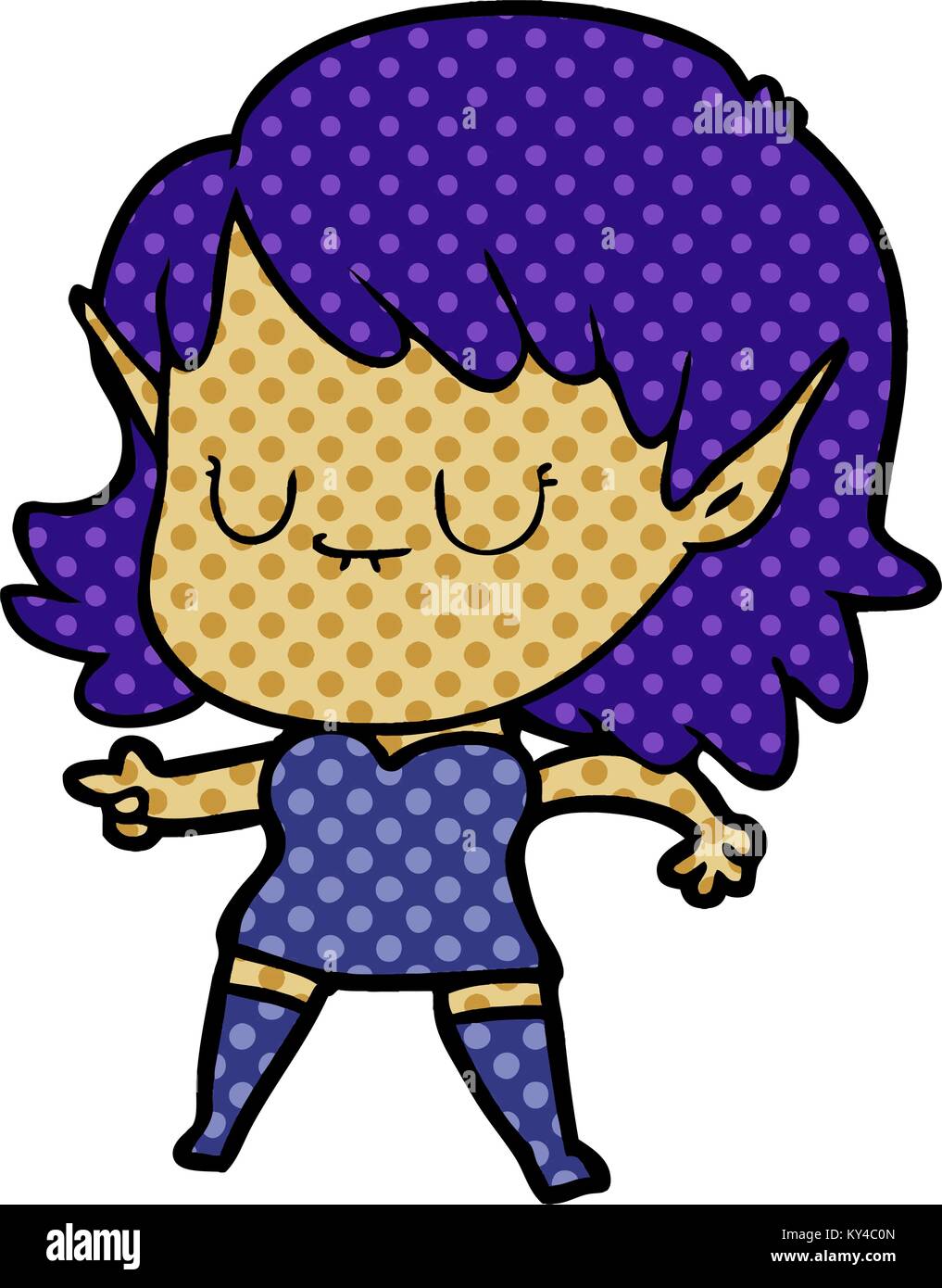 happy cartoon elf girl Stock Vector Image & Art - Alamy