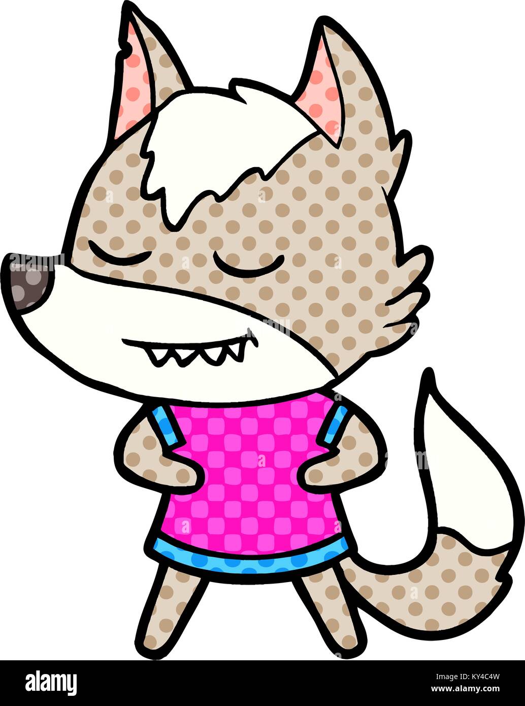 friendly cartoon wolf girl Stock Vector Image & Art - Alamy