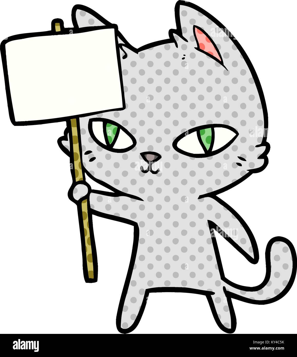 cartoon cat waving sign Stock Vector Image & Art - Alamy