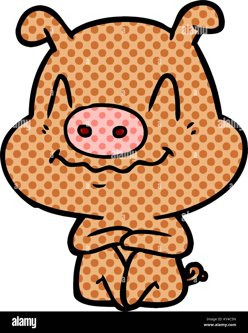 nervous cartoon pig sitting Stock Vector Image & Art - Alamy