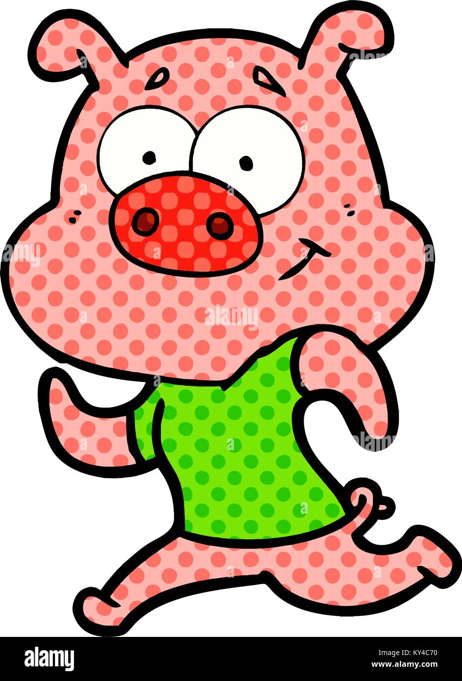 happy cartoon pig running Stock Vector Image & Art - Alamy
