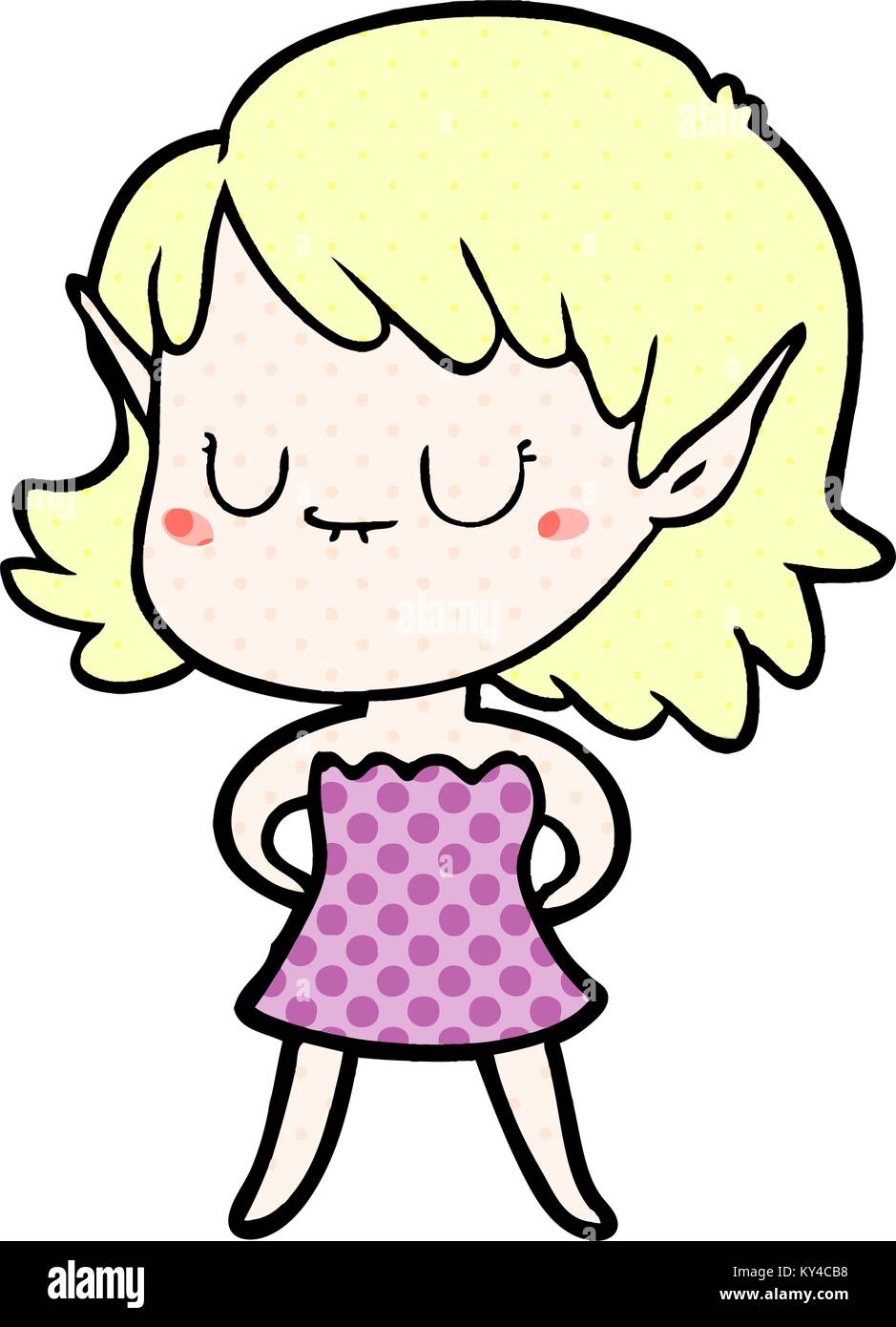 happy cartoon elf girl wearing dress Stock Vector Image & Art - Alamy