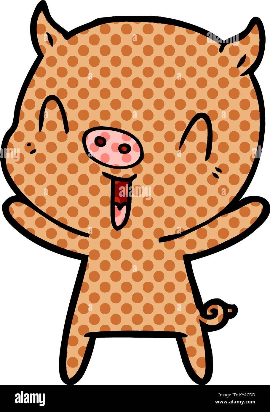 happy cartoon pig Stock Vector Image & Art - Alamy