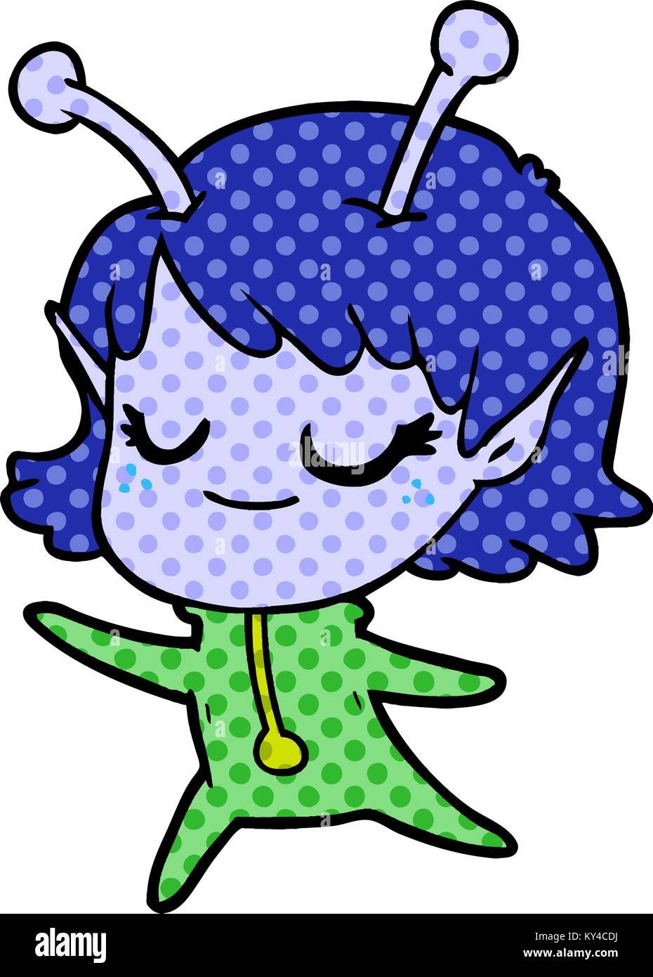 smiling alien girl cartoon Stock Vector Image & Art - Alamy