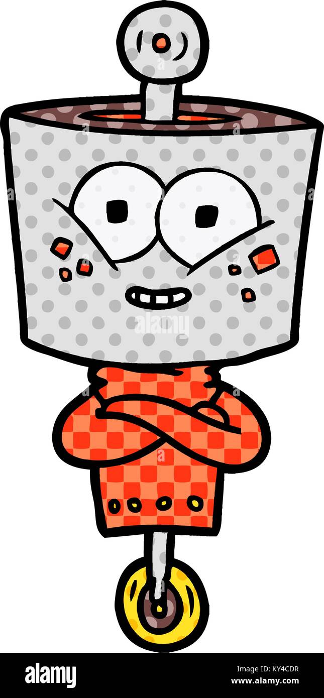 happy cartoon robot Stock Vector Image & Art - Alamy