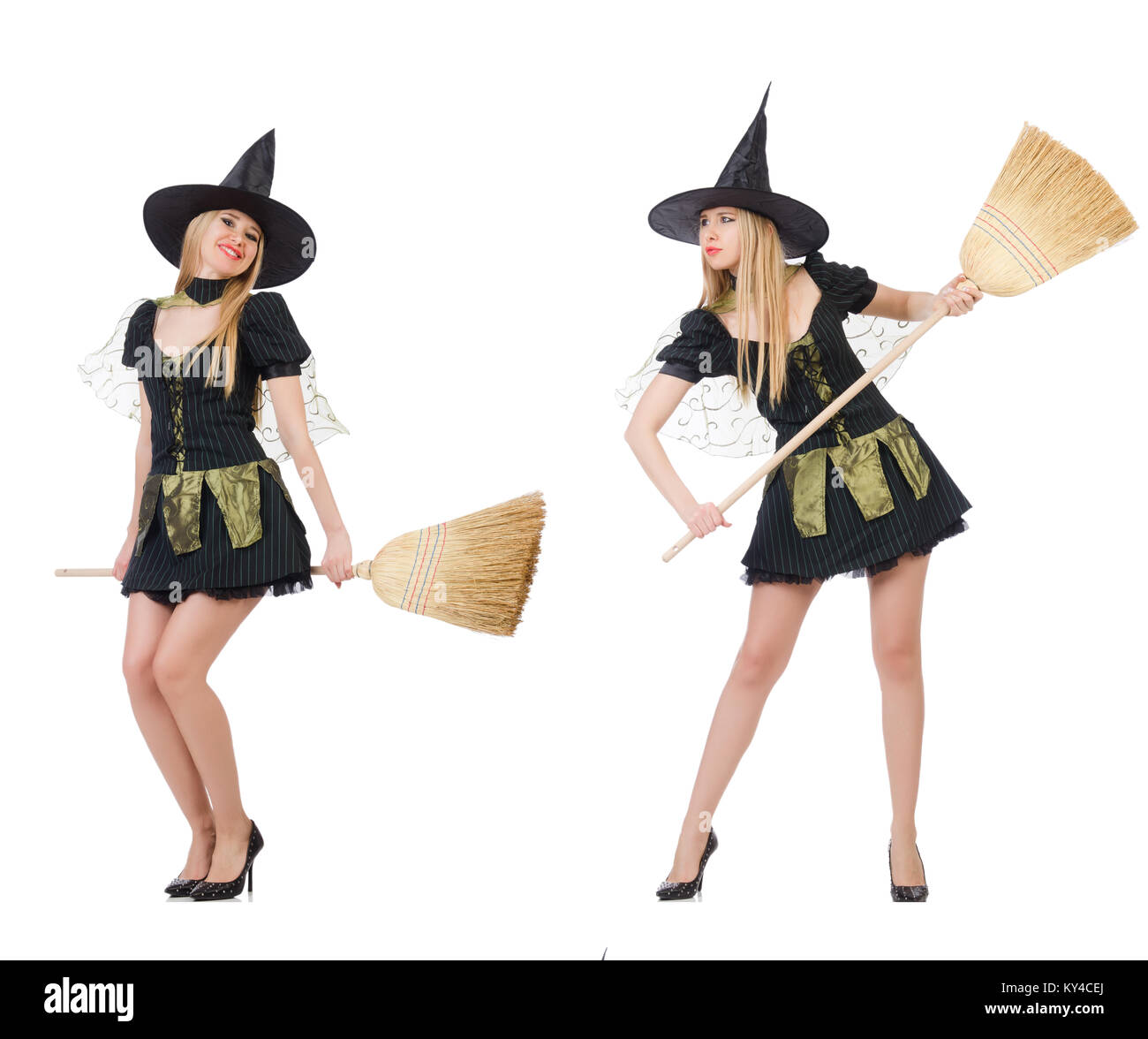 Witch isolated on the white background Stock Photo - Alamy