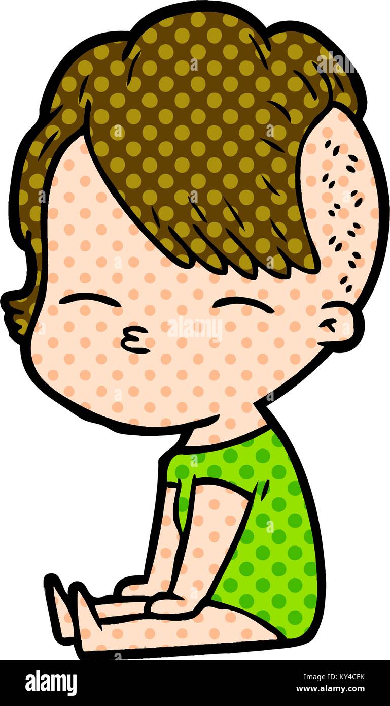 cartoon squinting girl Stock Vector Image & Art - Alamy