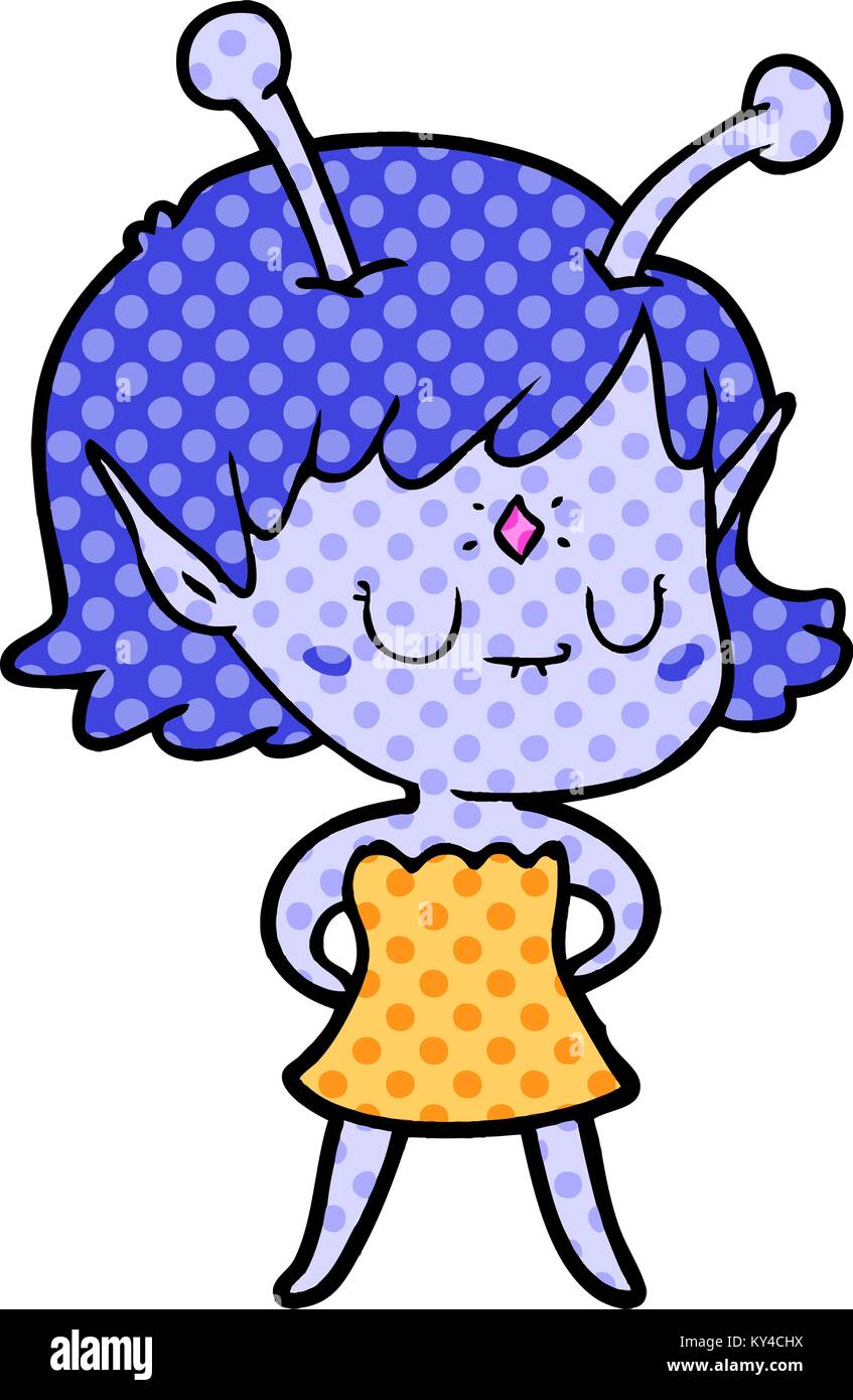 cartoon alien girl Stock Vector Image & Art - Alamy