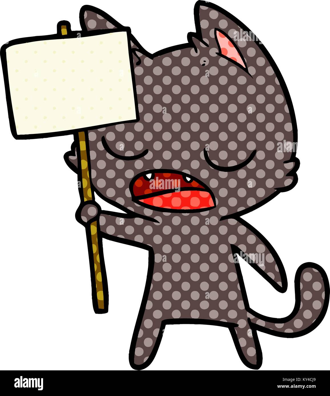 talking cat cartoon with placard Stock Vector Image & Art - Alamy
