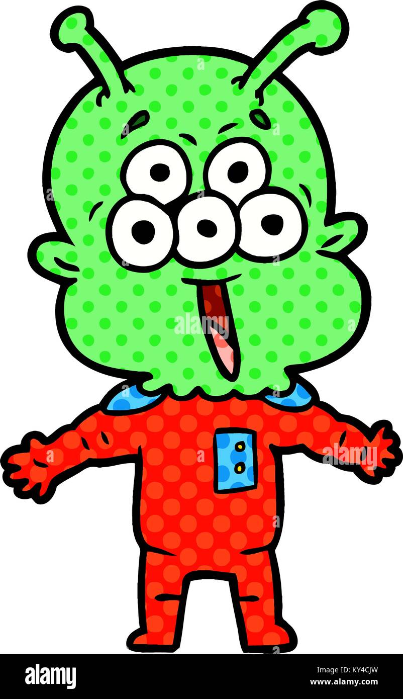 happy cartoon alien Stock Vector Image & Art - Alamy