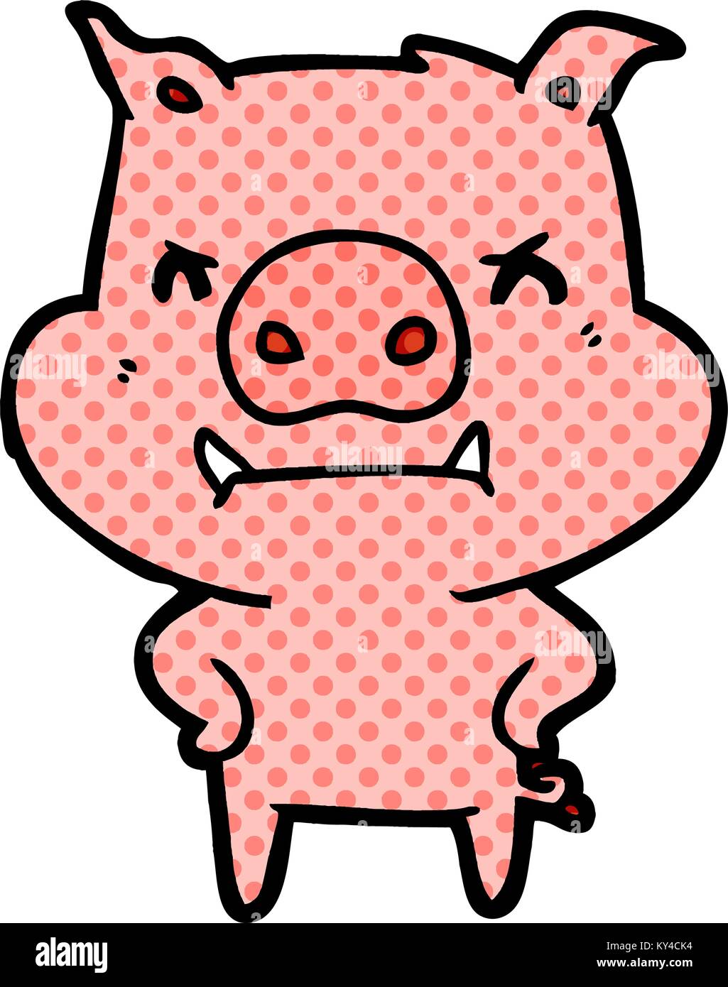 angry cartoon pig Stock Vector Image & Art - Alamy