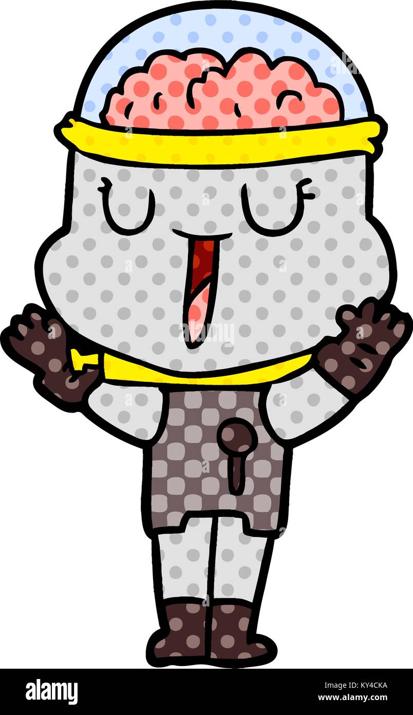 happy cartoon robot Stock Vector Image & Art - Alamy