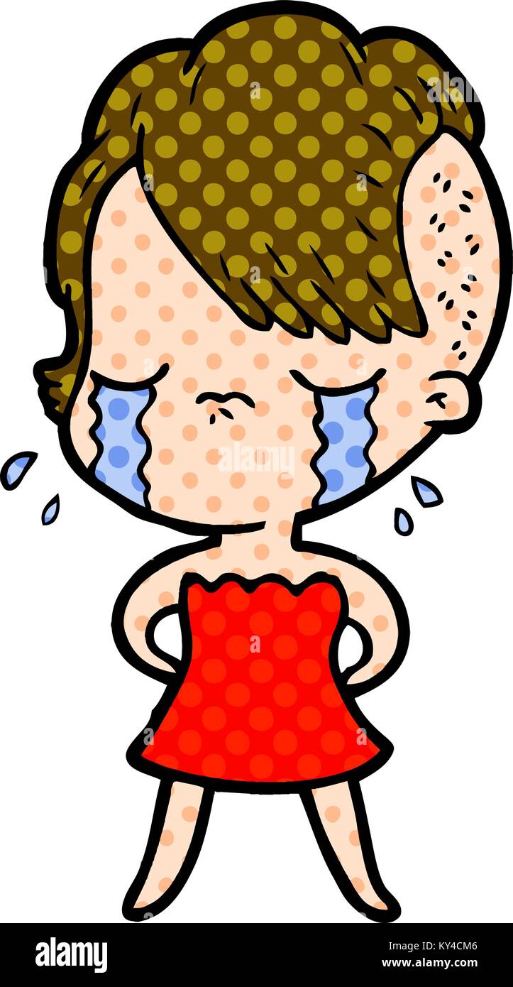 cartoon crying girl Stock Vector Image & Art - Alamy