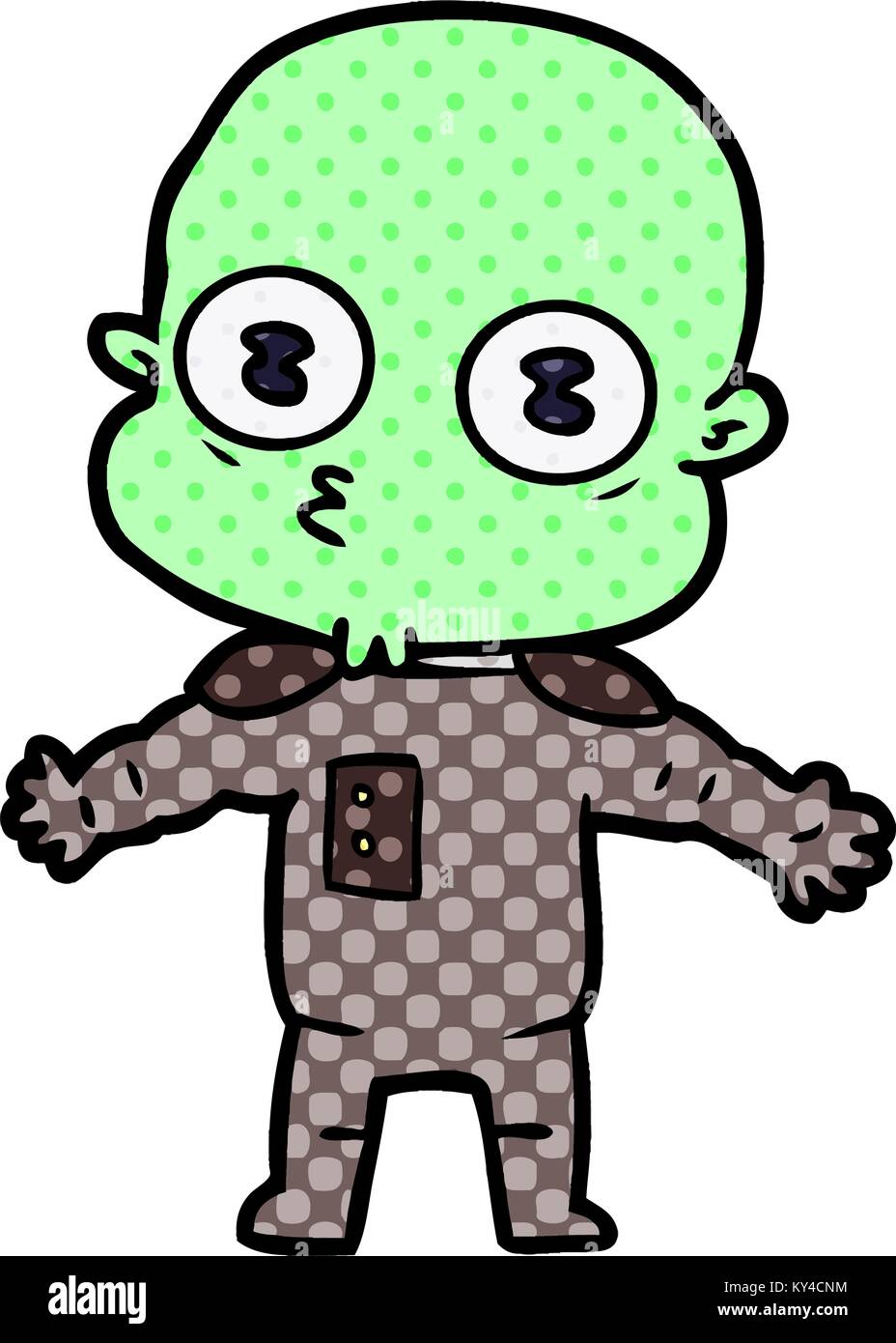 cartoon weird bald spaceman Stock Vector Image & Art - Alamy