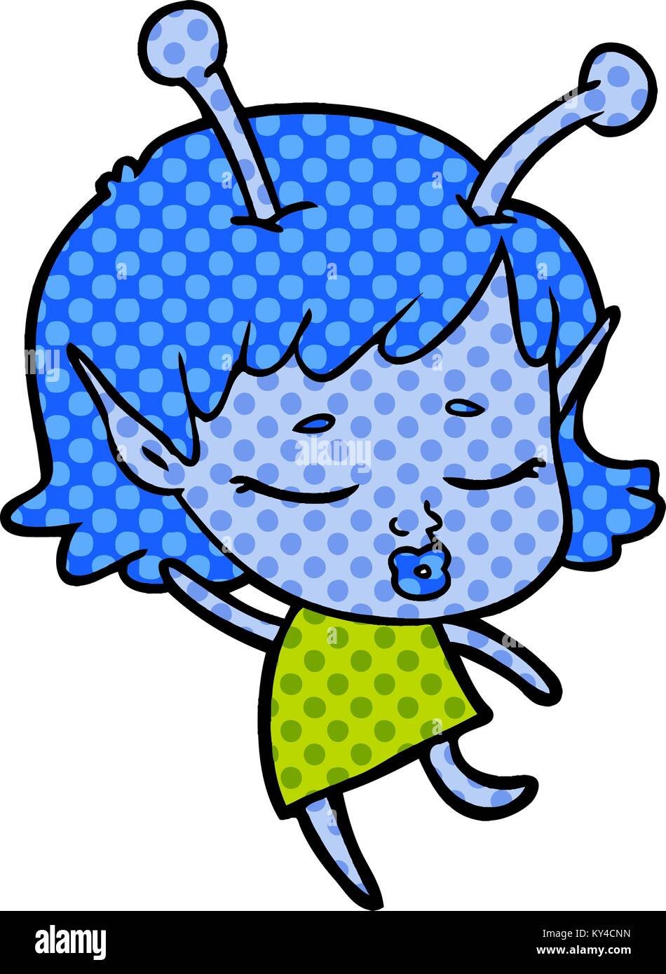 cute alien girl cartoon Stock Vector Image & Art - Alamy