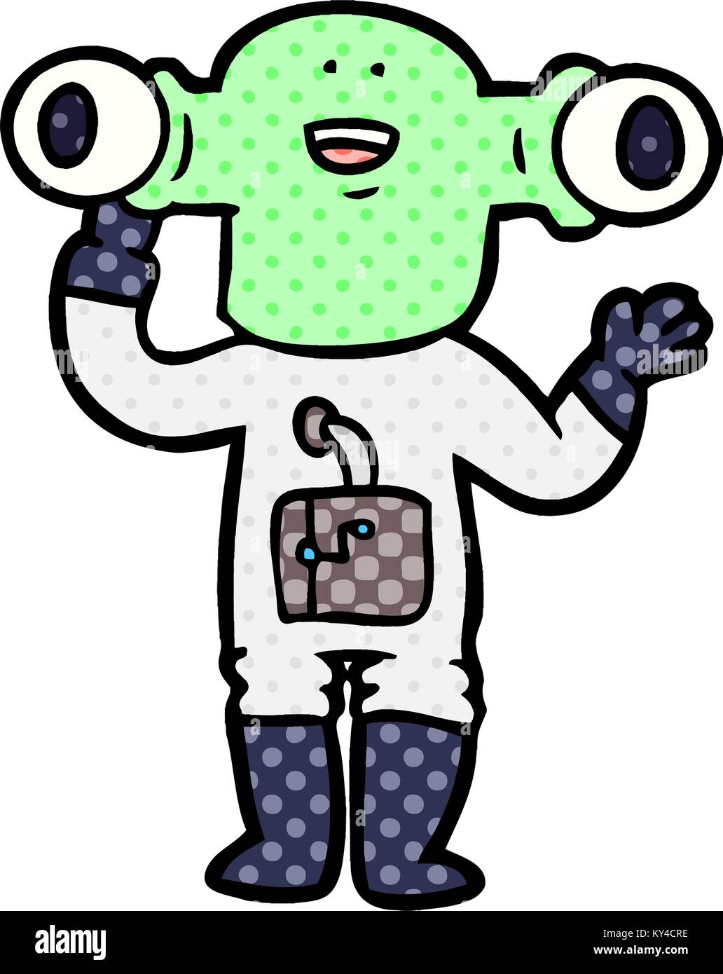 friendly cartoon alien waving Stock Vector Image & Art - Alamy