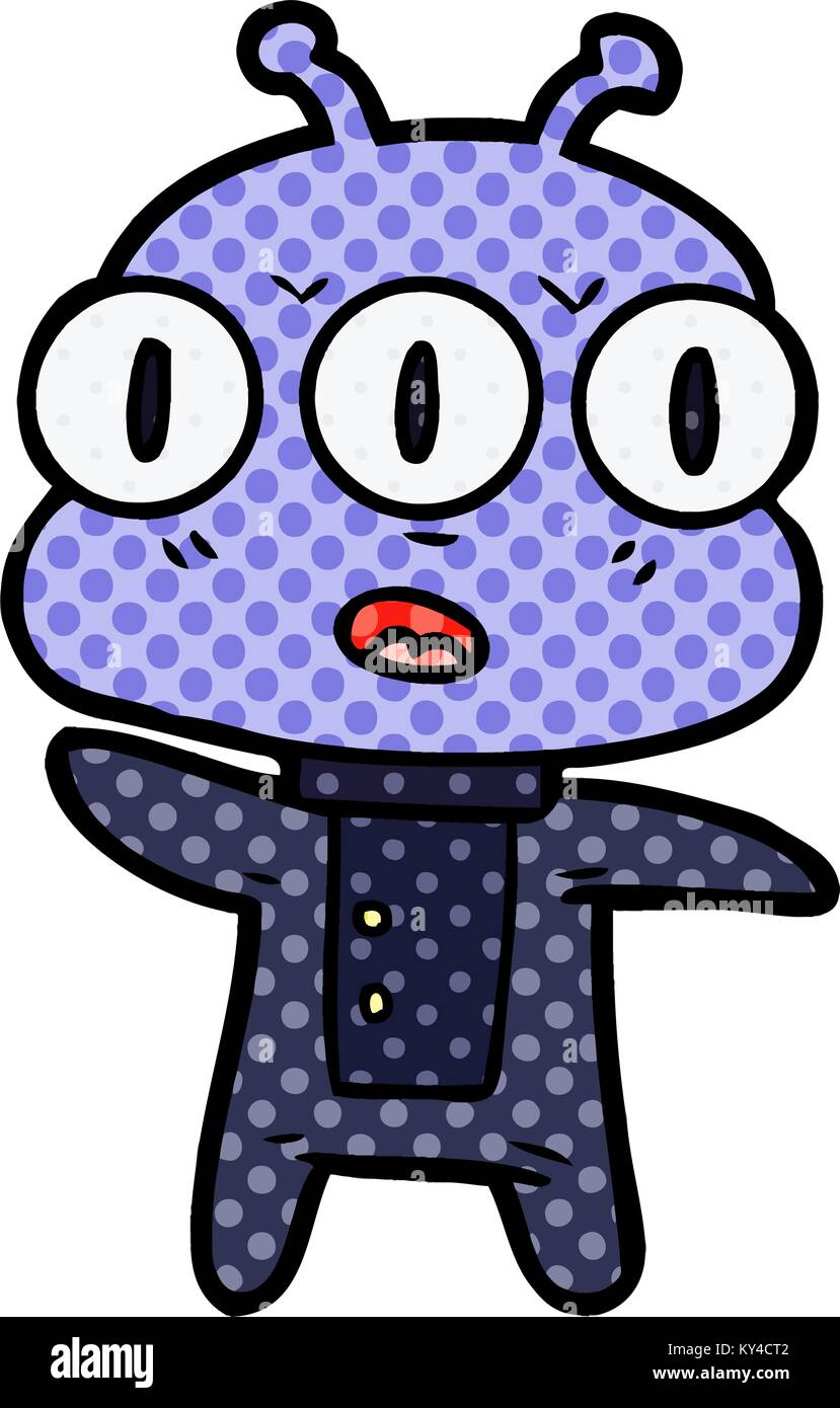 cartoon three eyed alien Stock Vector Image & Art - Alamy