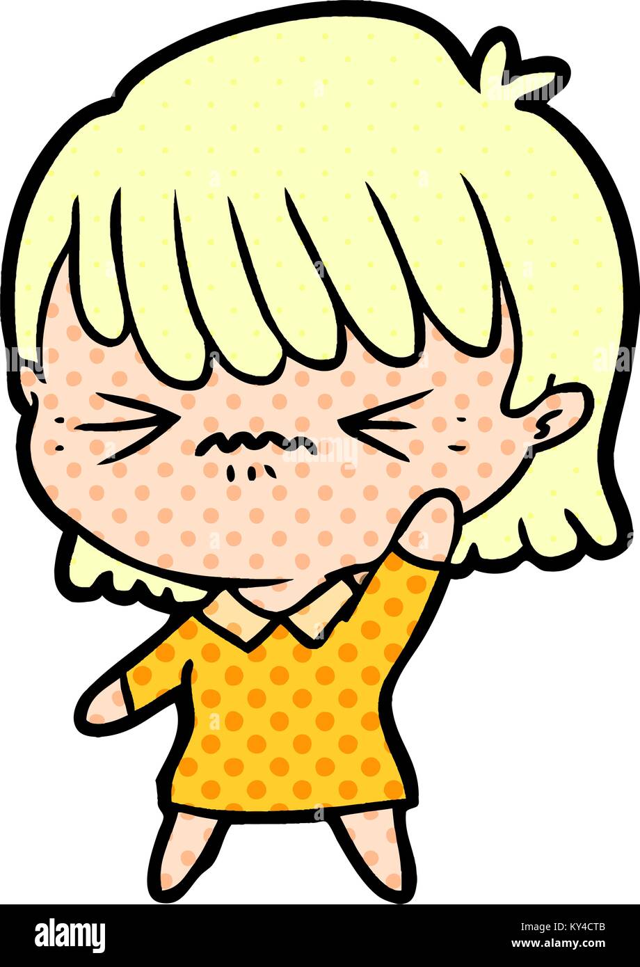 annoyed cartoon girl Stock Vector Image & Art - Alamy
