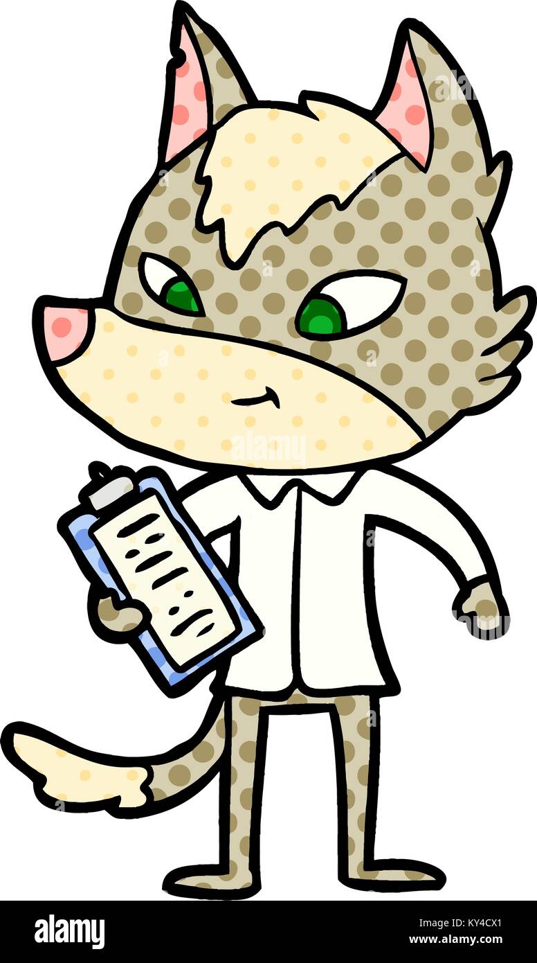 friendly cartoon wolf manager Stock Vector Image & Art - Alamy