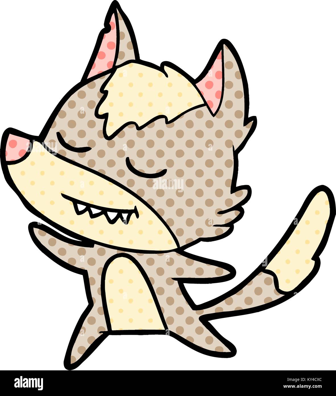 friendly cartoon wolf dancing Stock Vector Image & Art - Alamy