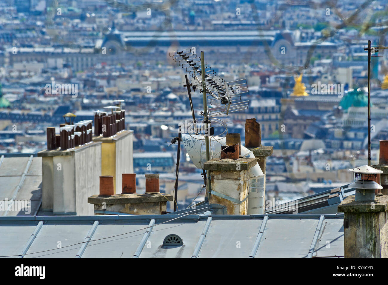 View of Parisian rooftops from Montmartre Stock Photo - Alamy