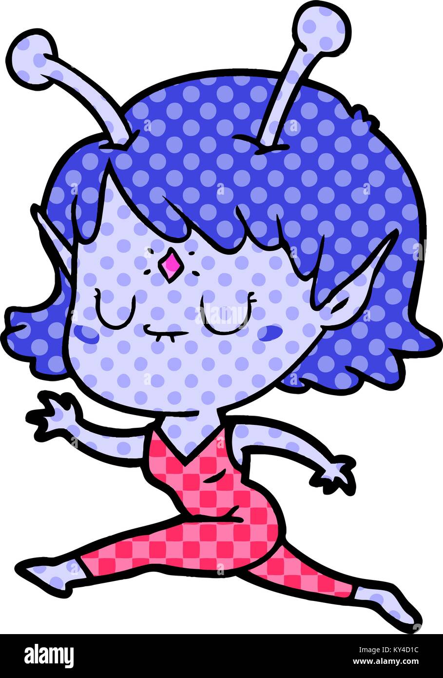 cartoon alien girl jumping Stock Vector Image & Art - Alamy