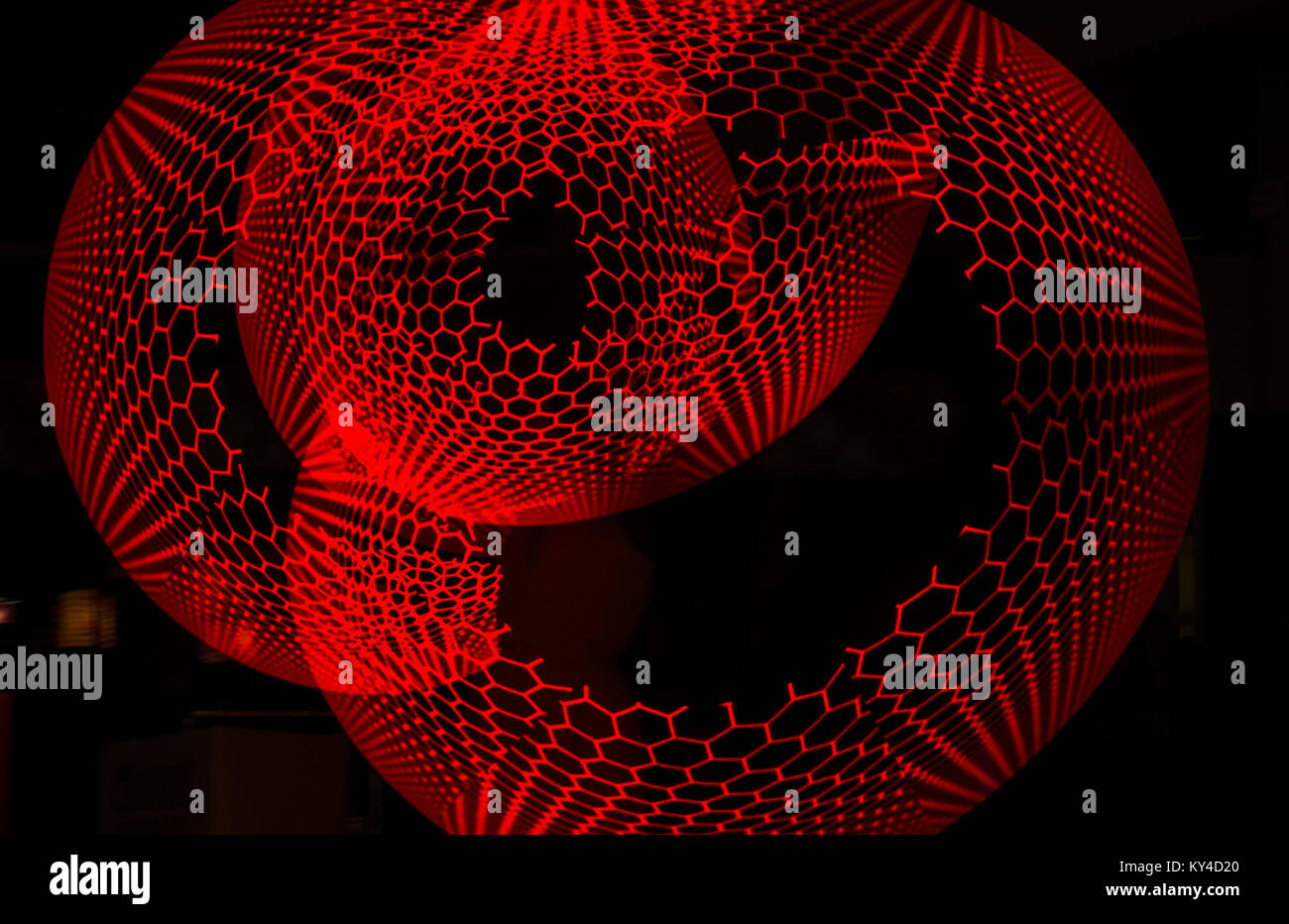 Red light show with lasers at different events Stock Photo - Alamy